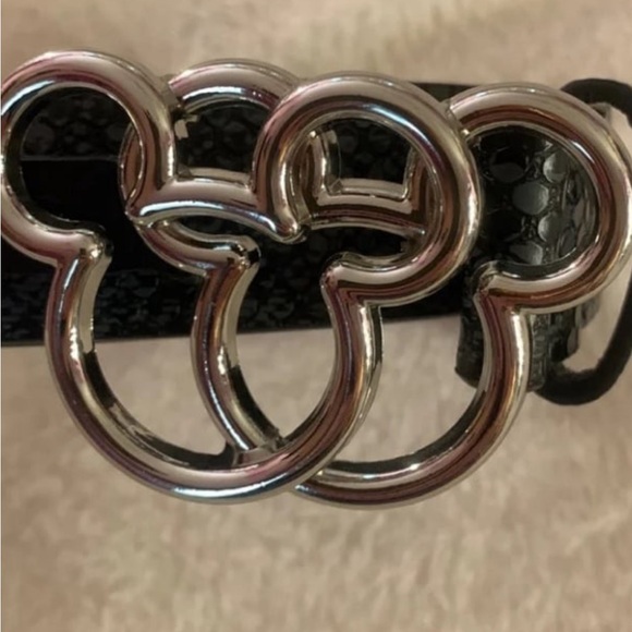 Disney | Accessories | Disney Black And Silver Mickey Mouse Belt | Poshmark